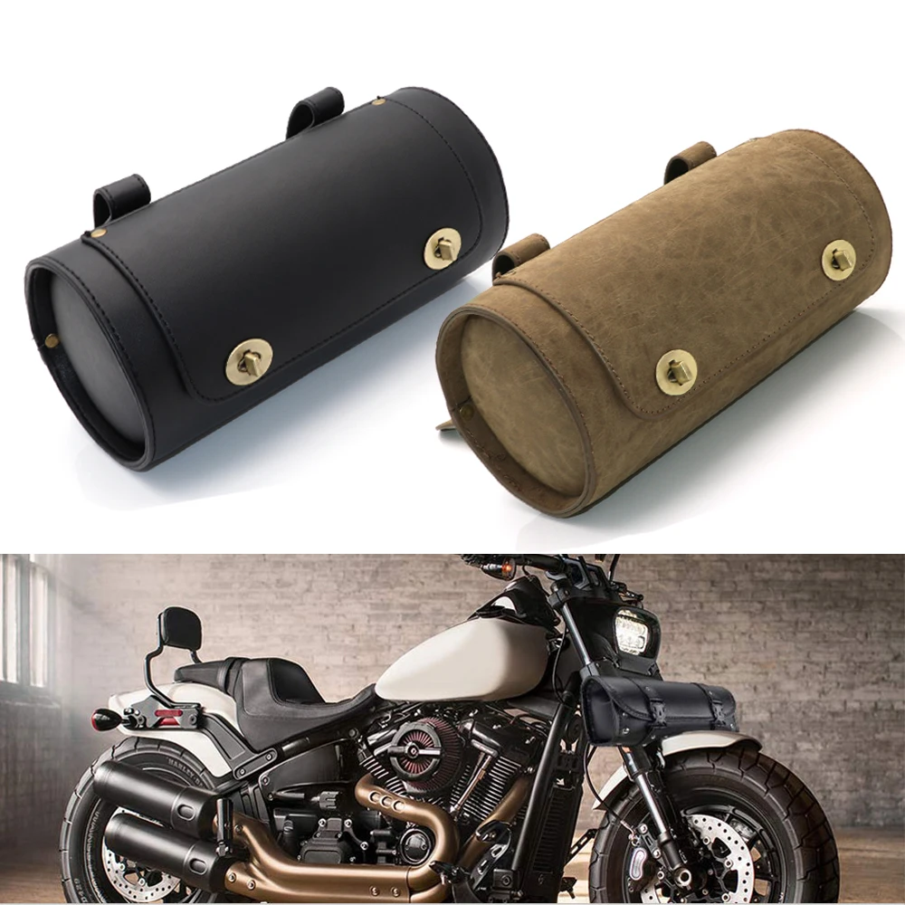Motorcycle-Bag-Saddlebags-PU-Leather-Front-Fork-Tail-Tool-Bag-Luggage ...