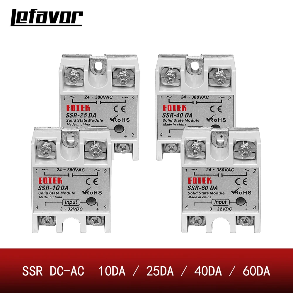 Solid State Relay Ssr 10da 25da 40da Dc Control Ac White Shell Single Phase Without Plastic ...