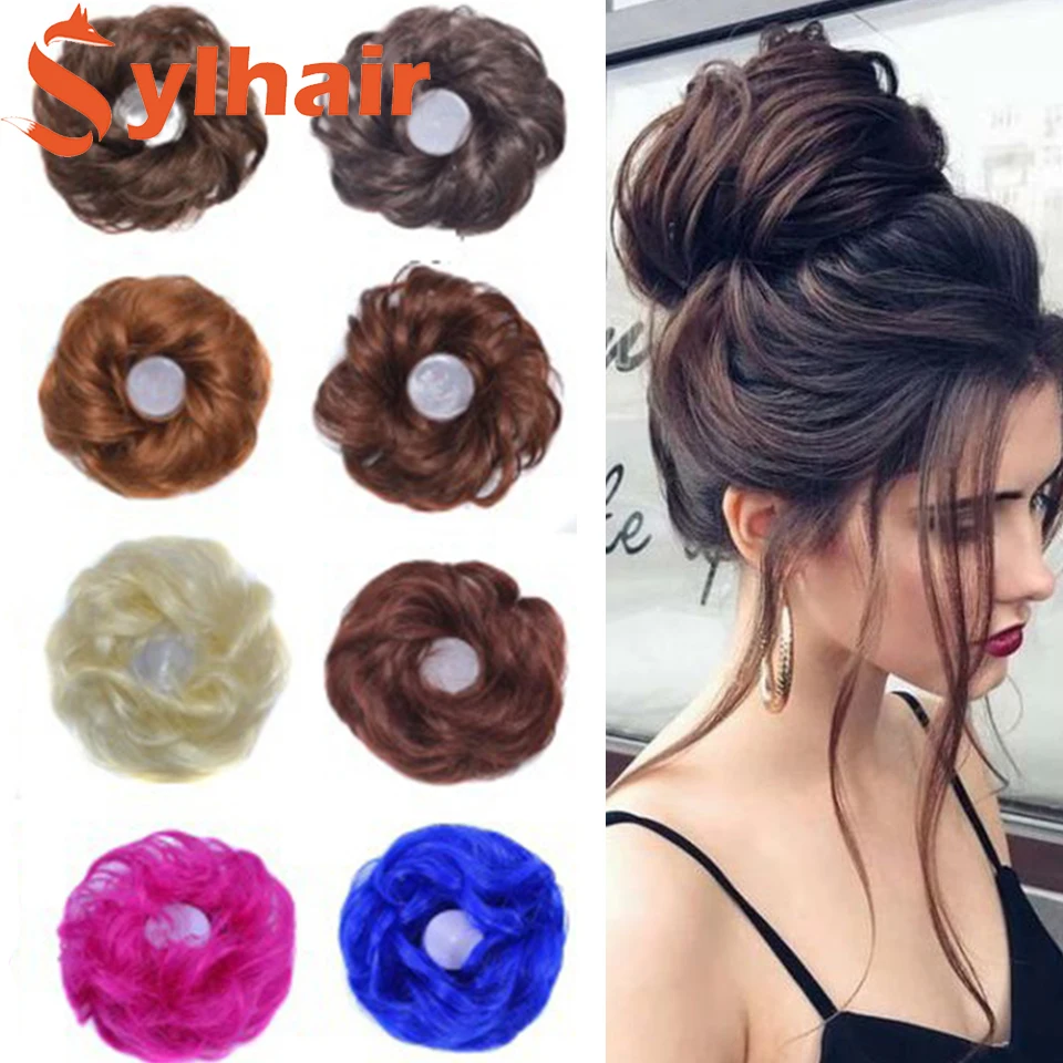 Curly-Messy-Hair-Chignon-Synthetic-Elastic-Rope-Fake-Bun-Wig-Clip-In ...