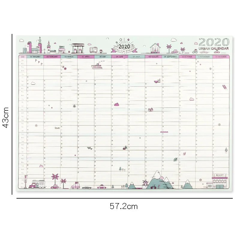 Diary Schedule Study Plan 365 Days Wall Calendar 2020 Calendars ...