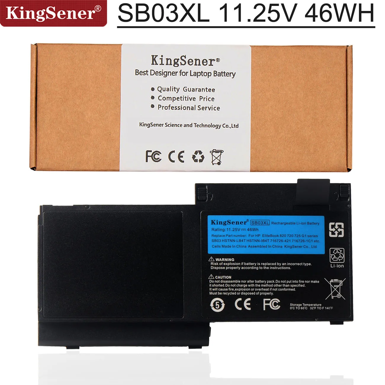 KingSener SB03XL Battery For HP EliteBook 820 720 725 G1 G2 HSTNN IB4T ...