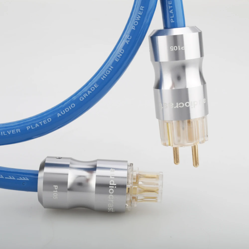 Audiocrast-P111-High-Power-EMC-Shield-AC-Power-Cord-Silver-Plated ...