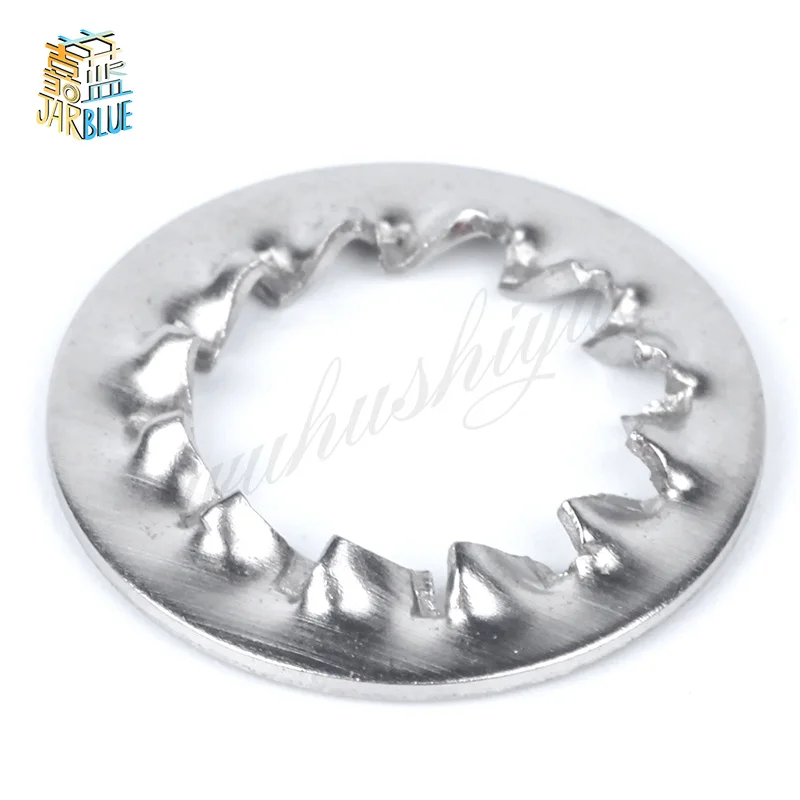 100Pcs DIN6798J M3 M4 M5 M6 M8 304 Stainless Steel Washers Internal ...