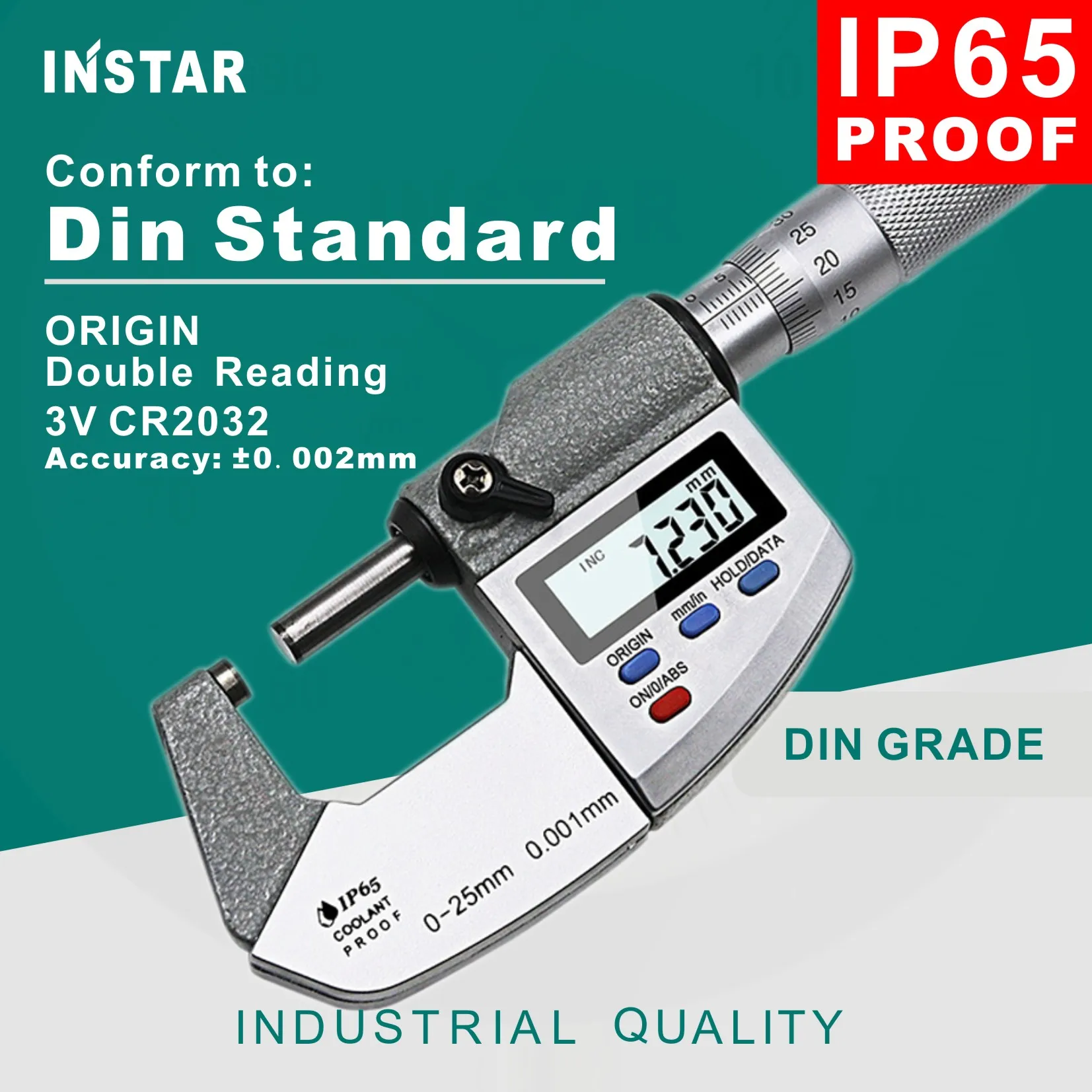 INSTAR-Micron-Digital-Micometer-IP65-Outside-0-25mm-Industrial-Quality ...