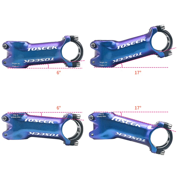 TOSEEK ใหม่จักรยาน Mtb Road Mountain Bike Stem 6/17องศา31.8มม.* 60/70/80/90/100/110มม.จักรยาน ...