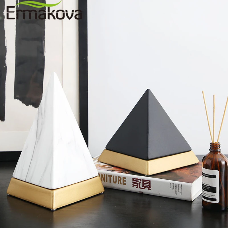 ERMAKOVA Light Luxury Ceramic Pyramid Ornaments Creative White ...