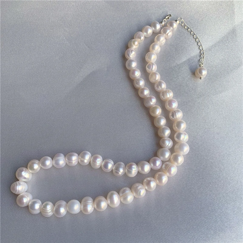 Collar de perlas de plata auténtica para mujer, gargantilla de perlas ...