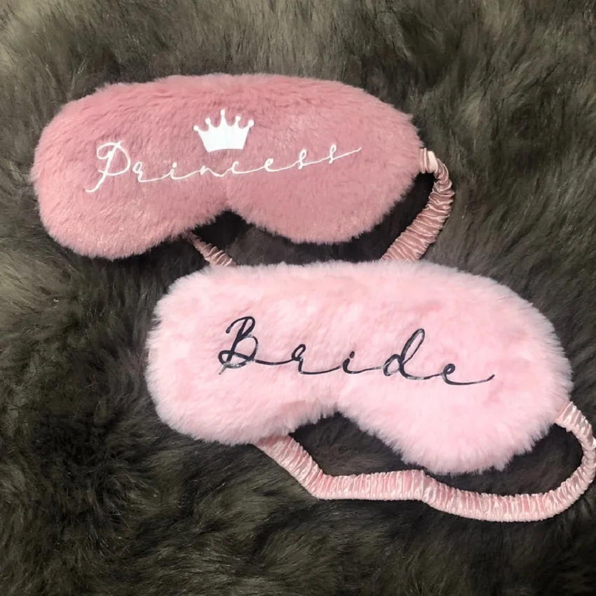 Personalized Fluffy Eye Masks Plush Sleeping Mask Glitter Face ...