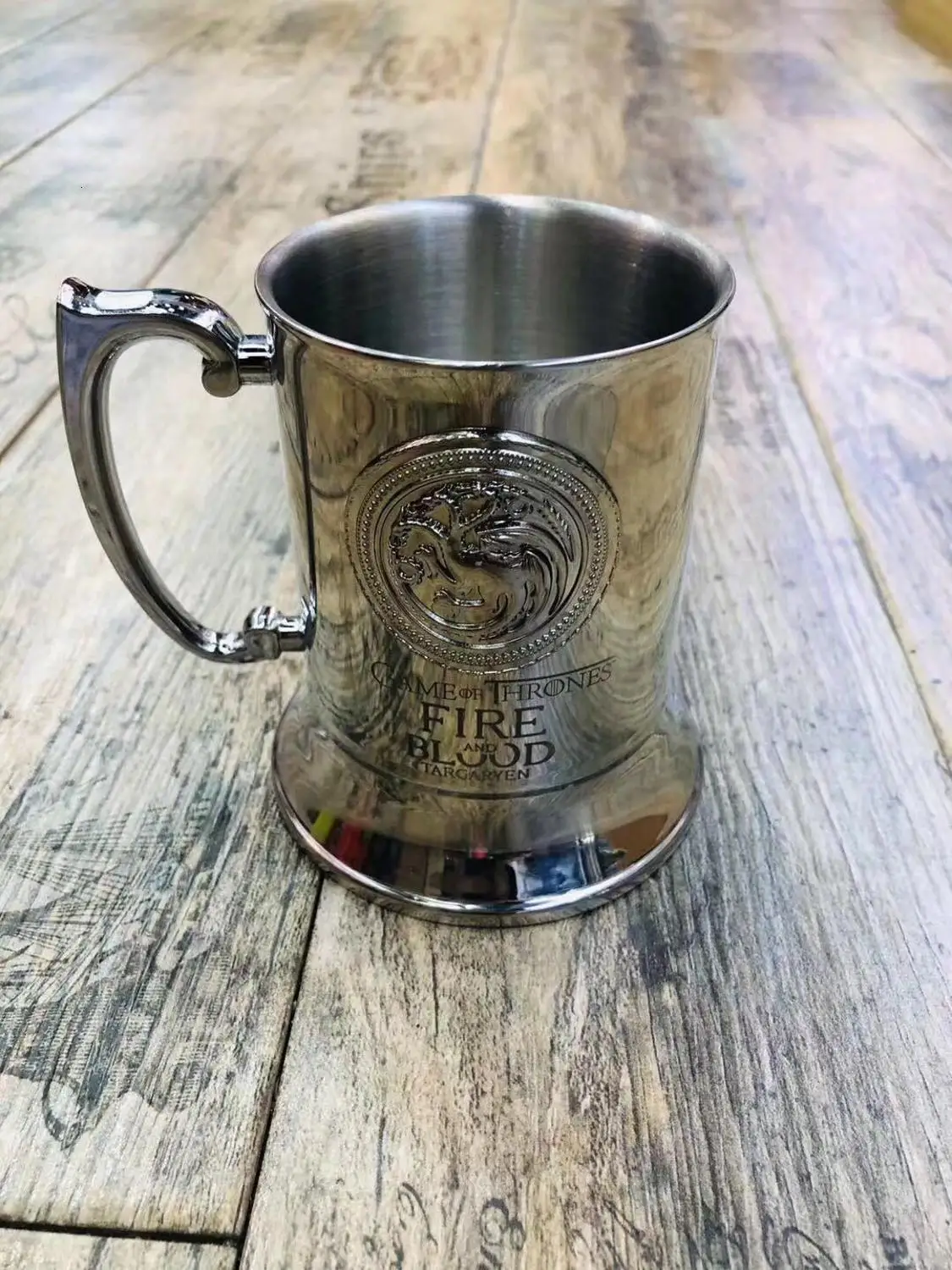 Game of Thrones Mug Iron Throne Tankard Stainless Steel Wolf Head ...