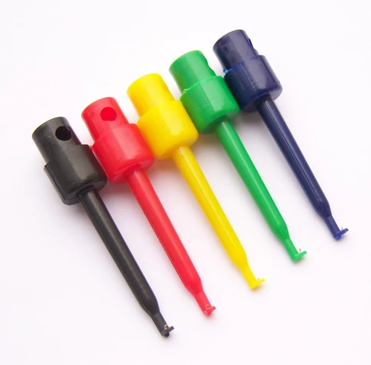 20 PCS Grabber SMD IC Test Clip Hook Probe PCB Jumper 5 Color 57mm diy ...