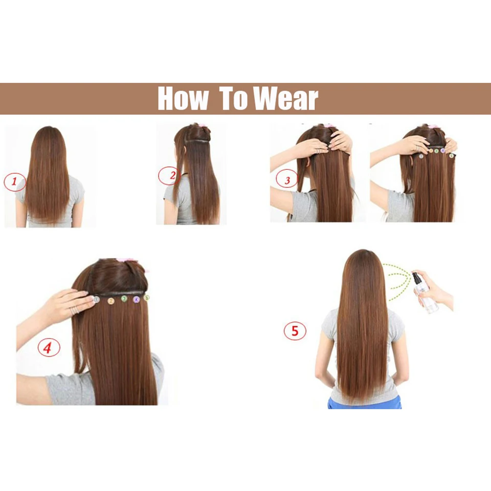 Accessoires coiffure,Extensions capillaires synthétiques ondulées ...