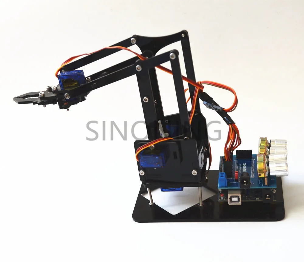 Diy Acrylic Robot Arm Robot Claw Arduino Kit 4dof Toys Mechanical Grab ...