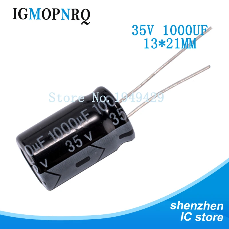 10pcs 35v1000uf 13*21mm 1000uf 35v 13x21 Mm Aluminum Electrolytic ...
