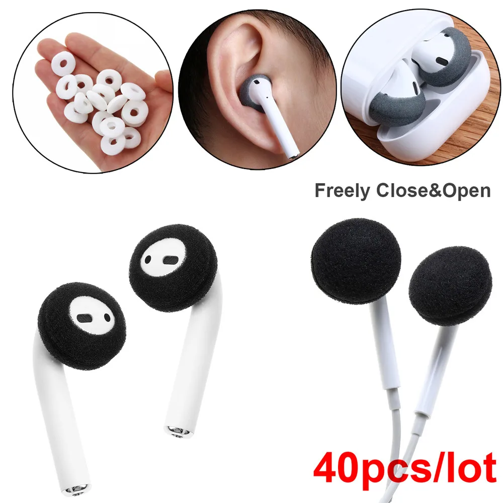 40PCS Anti Slip Sponge Earpad For Airpods Earpods Replacement Soft ...