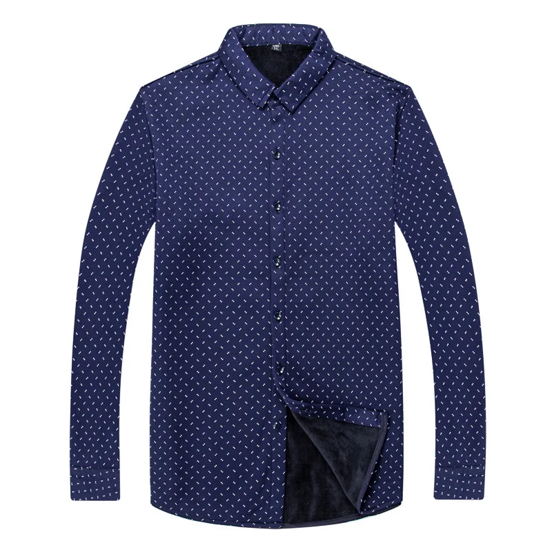 Plus Size 6XL 7XL 8XL Shirt Men Winter Clothes New Casual Thick Warm ...