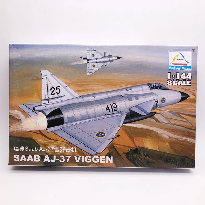 1:144 Sweden SAAB AJ 37 VIGGEN Fighter Model Military Aircraft Assembly ...