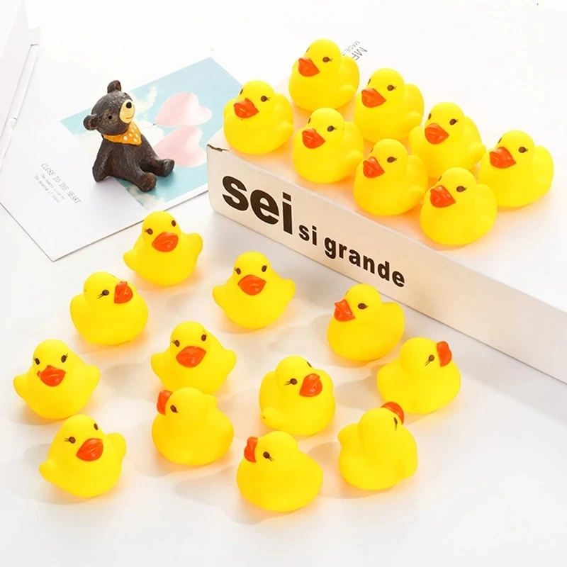60-300pcs-Squeaky-Rubber-Duck-Duckie-Float-Bath-Toys-Baby-Shower-Water ...