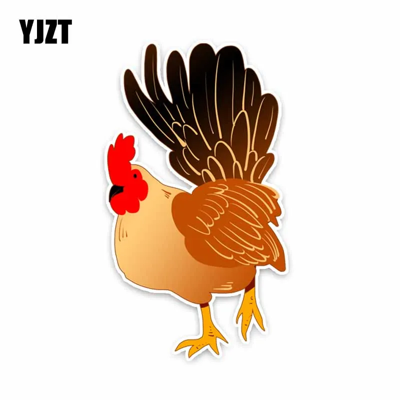 YJZT 16CM*9CM Cartoon Rooster And Poultry PVC Car Sticker Decal C29 ...