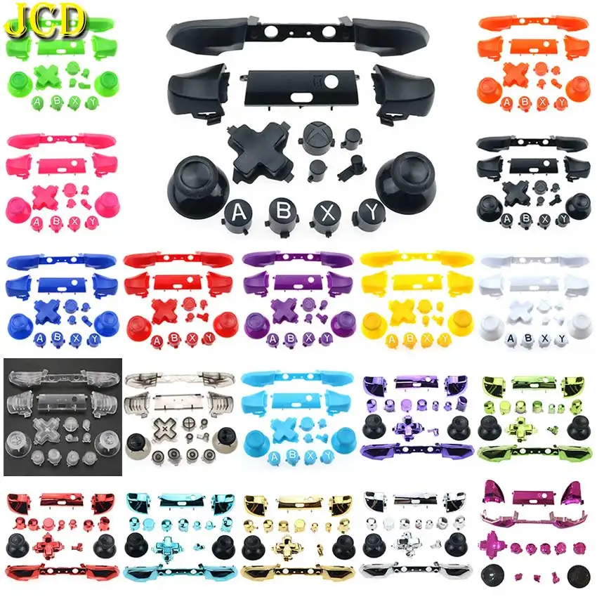 Xbox One S 슬림 컨트롤러용 JCD 풀 크롬 단추, 핸들 D 패드, ABXY 트리거 그립 스틱 부품