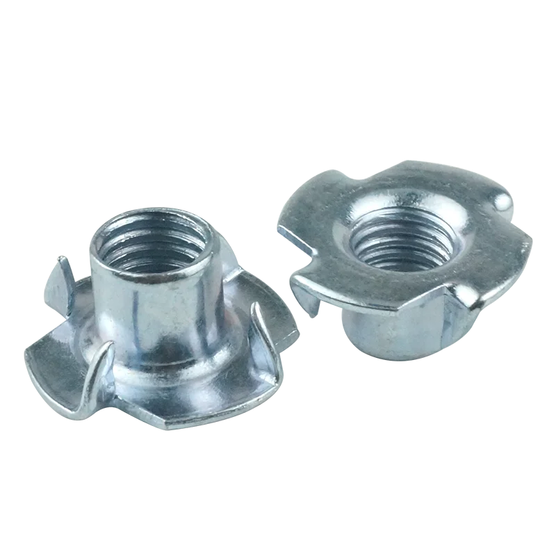 LUHUICHANG 20pcs M4 M5 M6 M8 M10 M12 Zinc Plated Four Claws Nut Speaker Nut T-nut Blind Pronged ...