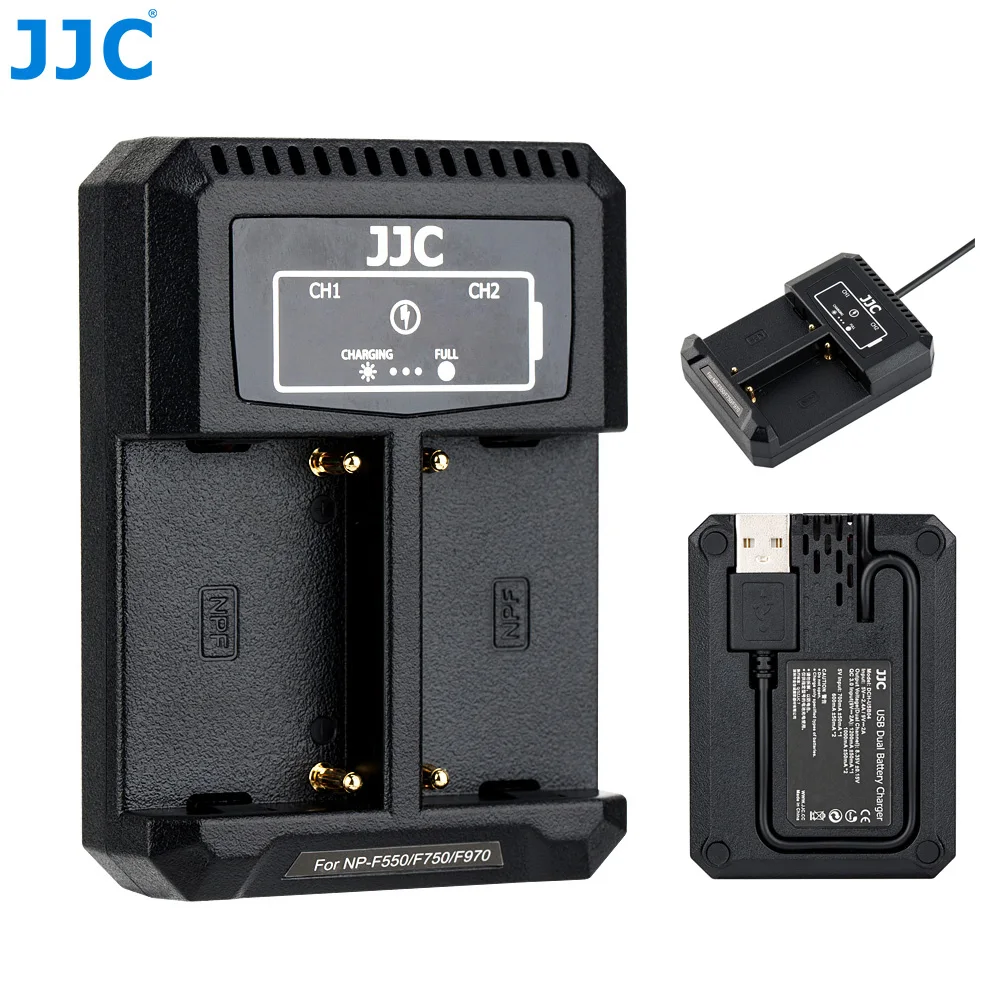 Type C JJC Dual Slot USB and USB-C Input QC3.0 Battery Charger for Sony ...