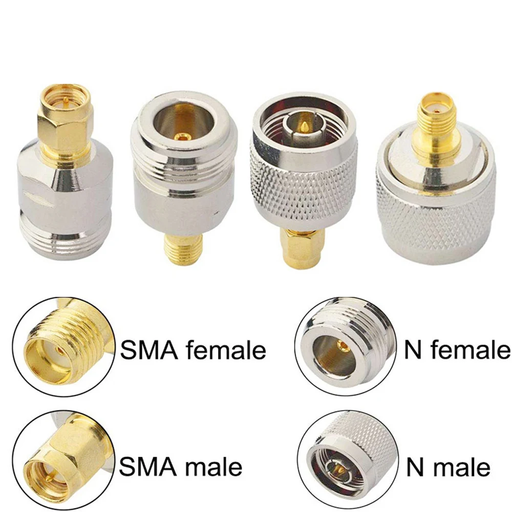 4-Type-SMA-to-N-Adapter-Kit-RF-Connectors-N-Male-Female-to-SMA-Female ...