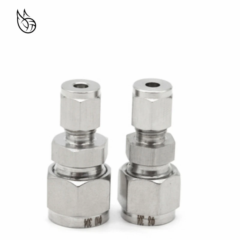 Variable diameter 3~12mm Pipe OD Double Ferrule Tube Straight Compression Fitting Coupler SS ...