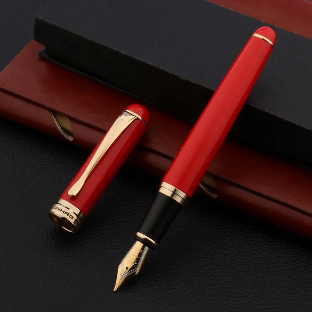 High quality jinhao 750 Fountain Pen chinese red golden elegante fude ...
