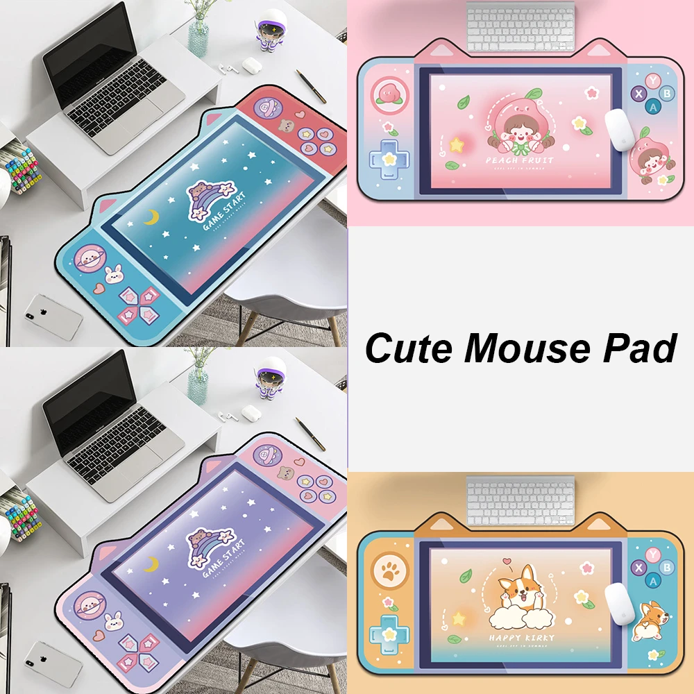 Cartoon Mouse Pad Large 800x400 mm Cat Ear Computer Keyboard Desk Mat ...
