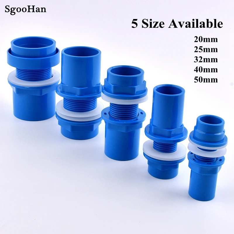 I.D 20~50mm Blue Aquarium Fish Tank Connector Overflow Thread Water ...