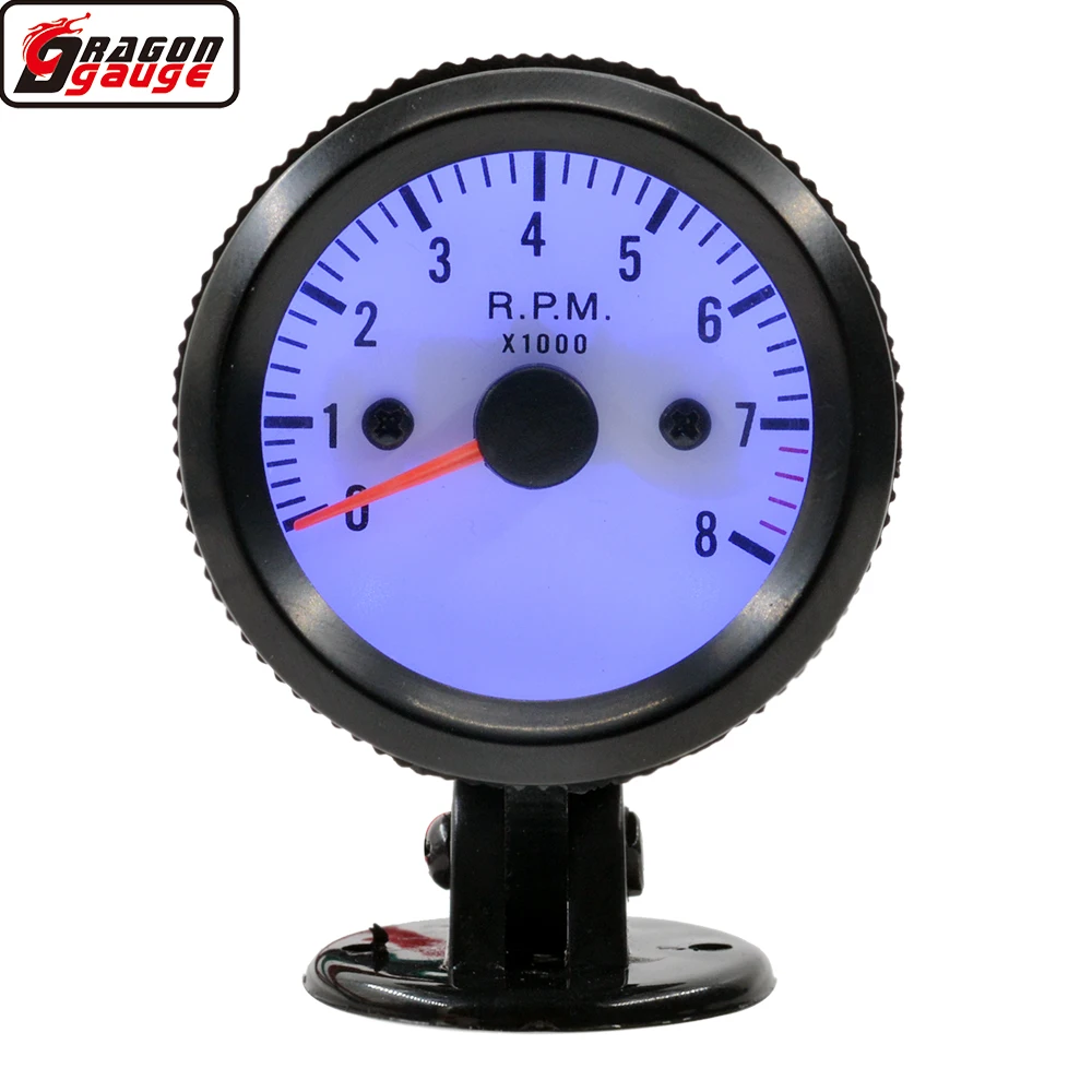 52mm-Blue-Light-Auto-Tachometer-Gauge-Rev-Counter-8000-RPM-Gasoline ...