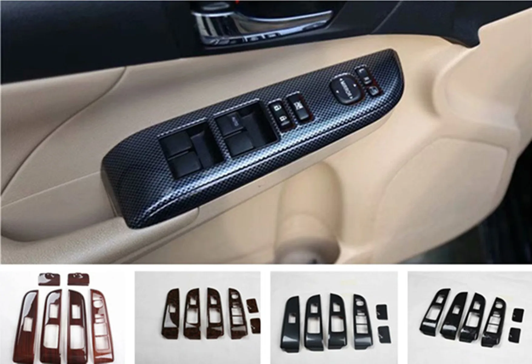6pcs-lot-ABS-carbon-fiber-grain-or-wooden-grain-car-window-lift-panel ...