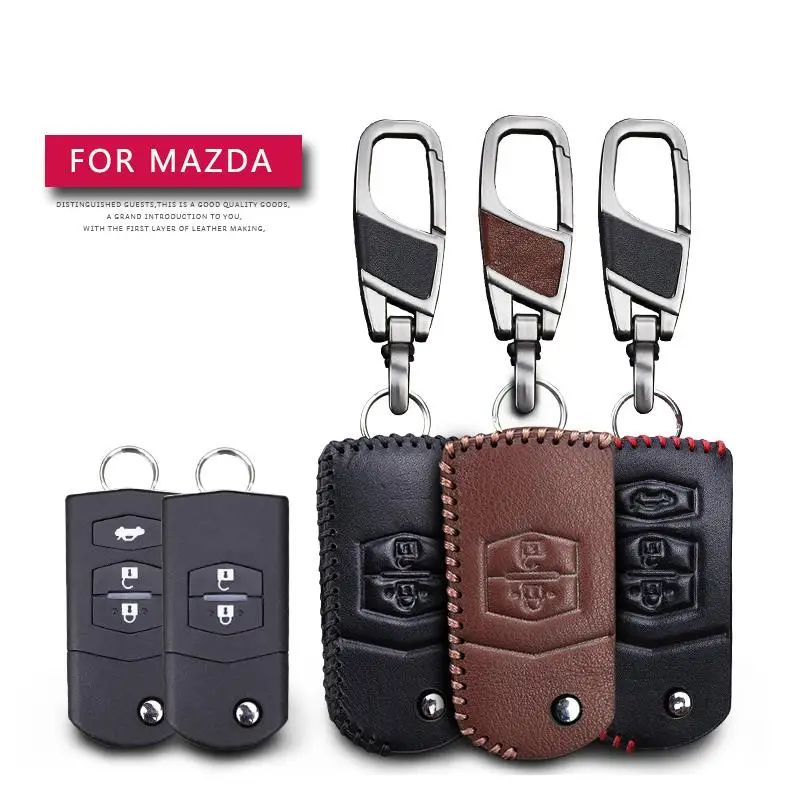 Leather Car Key Case Cover For Mazda 2 3 5 6 CX5 CX 5 M2 M3 M5 M6 ...