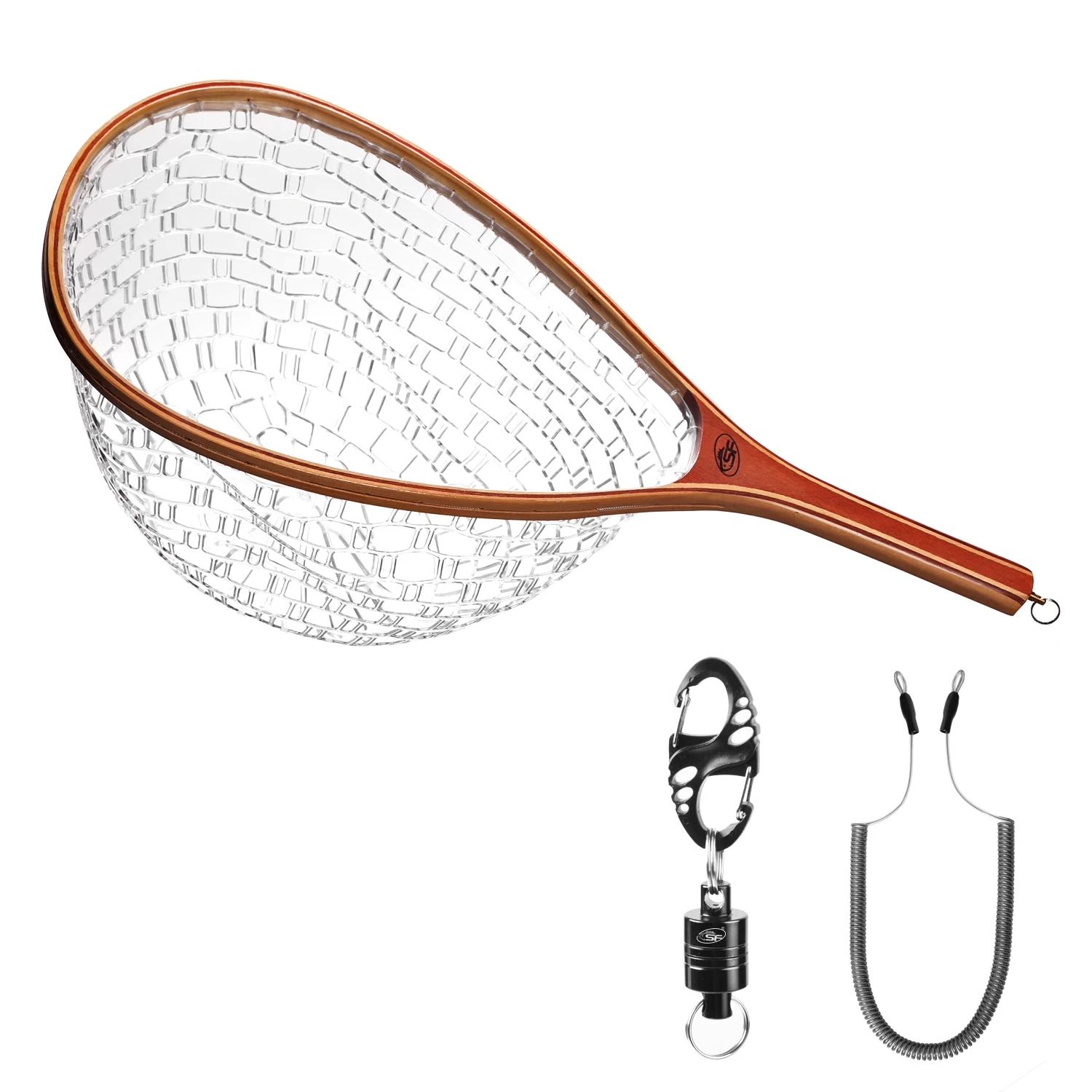 SF Fly Fishing Landing Soft Silicone Rubber Mesh Trout Catch and ...