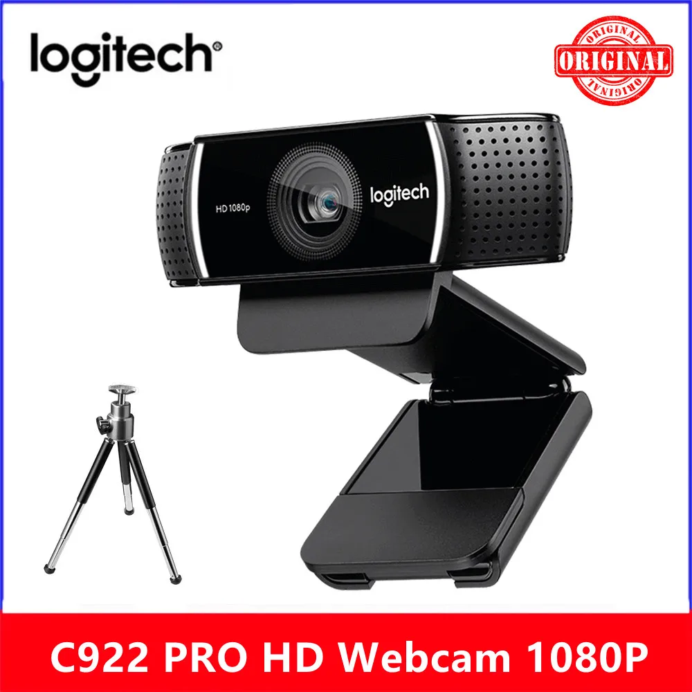 Logitech c922 pro hd webcam 1080p autofoco embutido no microfone webcam ...