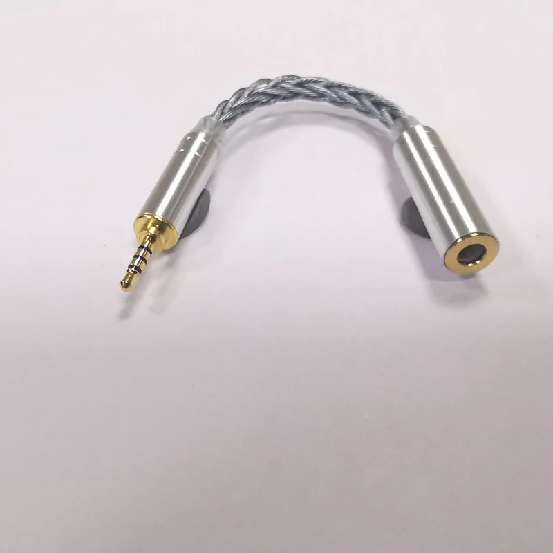 8-Strand-Single-Crystal-Copper-Plated-Silver-Adapter-2-5-Female-to-3-5 ...