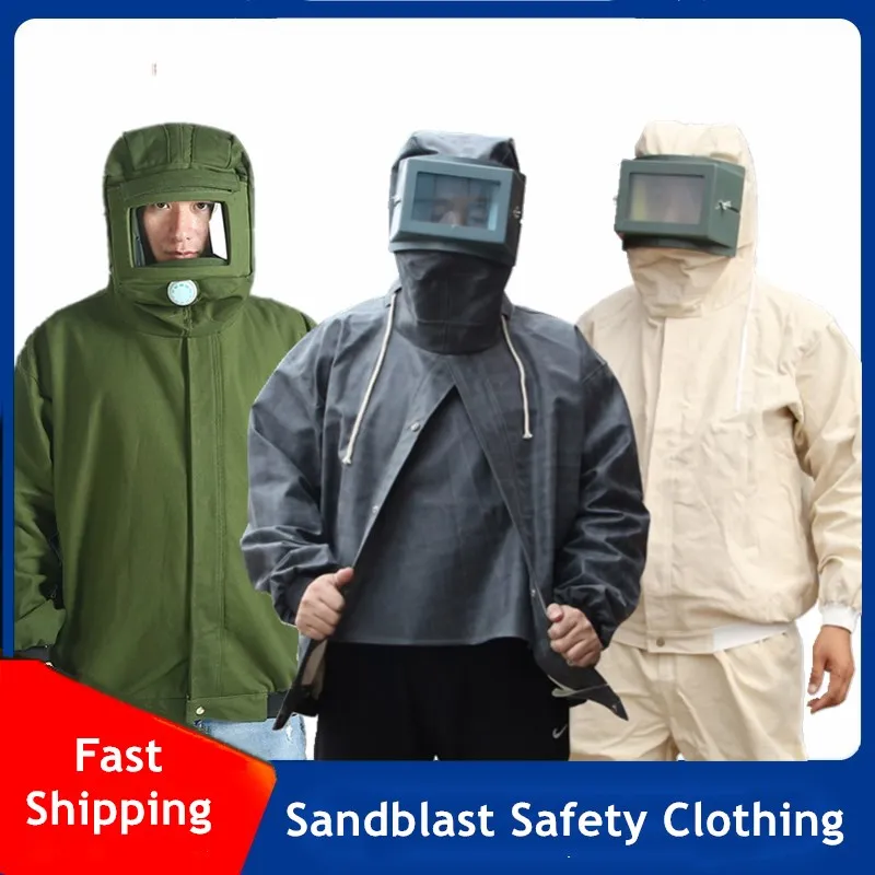 Sandblast-Protective-Clothing-Wear-resistant-Rubber-Water-proof-Hood ...