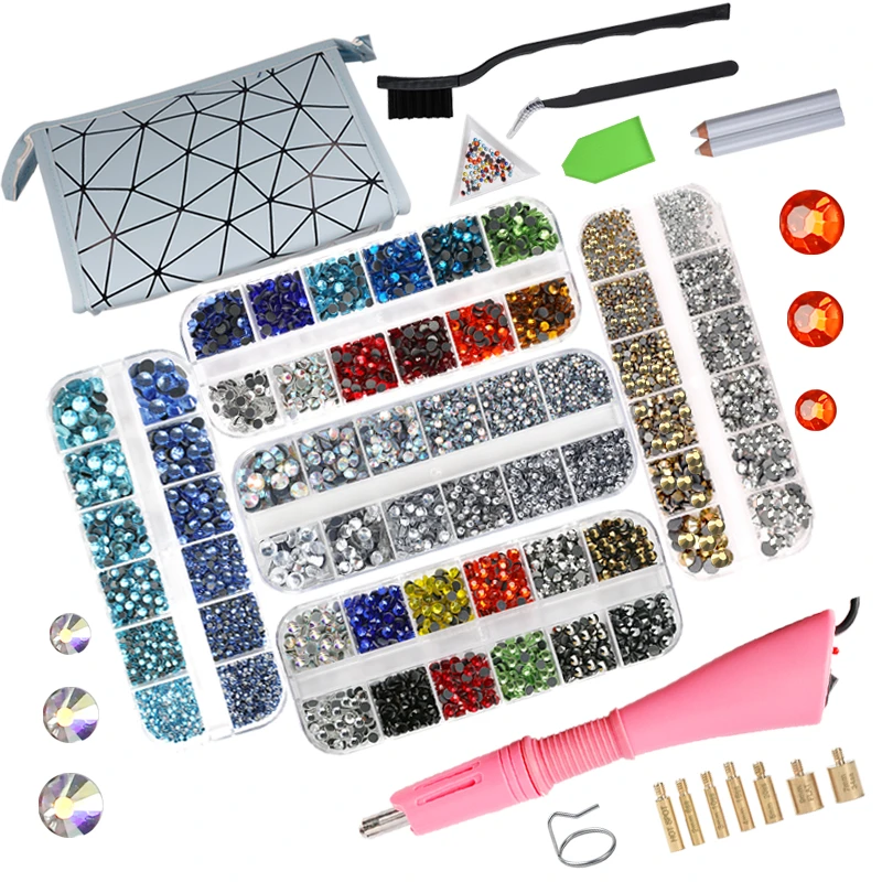 8800PcsEU/US Hot Fix Rhinestones Set/Crystal Glass Hotfix Rhinestone ...