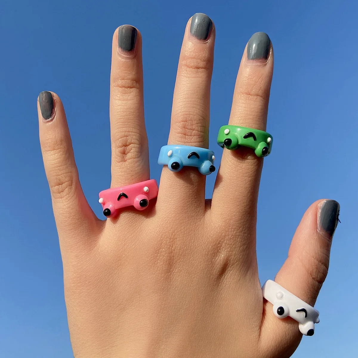 Neue Nette Frosch Ring Küken Harz Acryl Ringe Für Frauen Mädchen ...