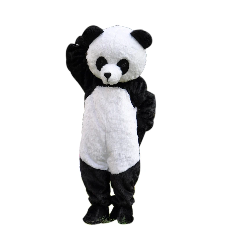 Nova-vers-o-longa-pel-cia-panda-mascote-traje-adulto-para-o-tamanho-da ...