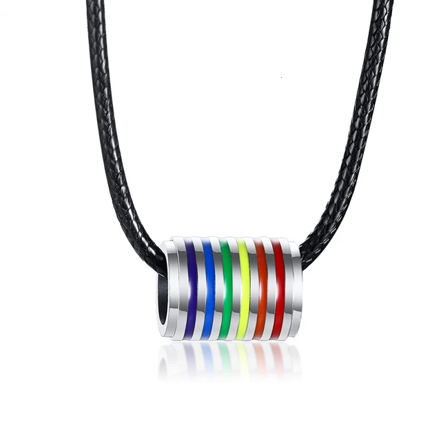 Gay Pride Rainbow Enamel Pendant Necklace - Queerks™