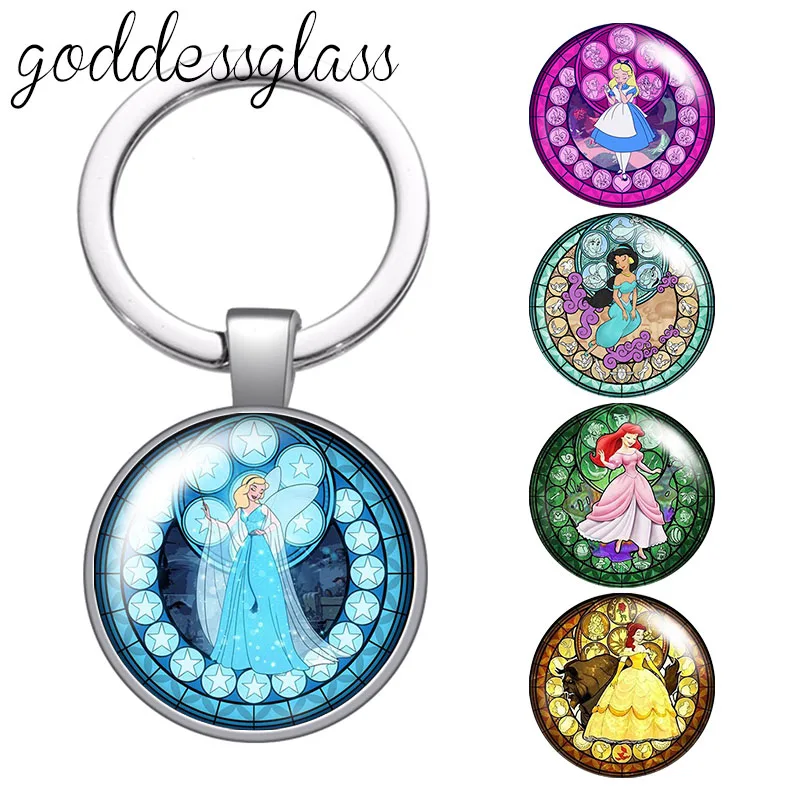 Princesses-Elsa-Alice-ariel-Elsa-Anna-jasmine-Tiana-glass-cabochon ...