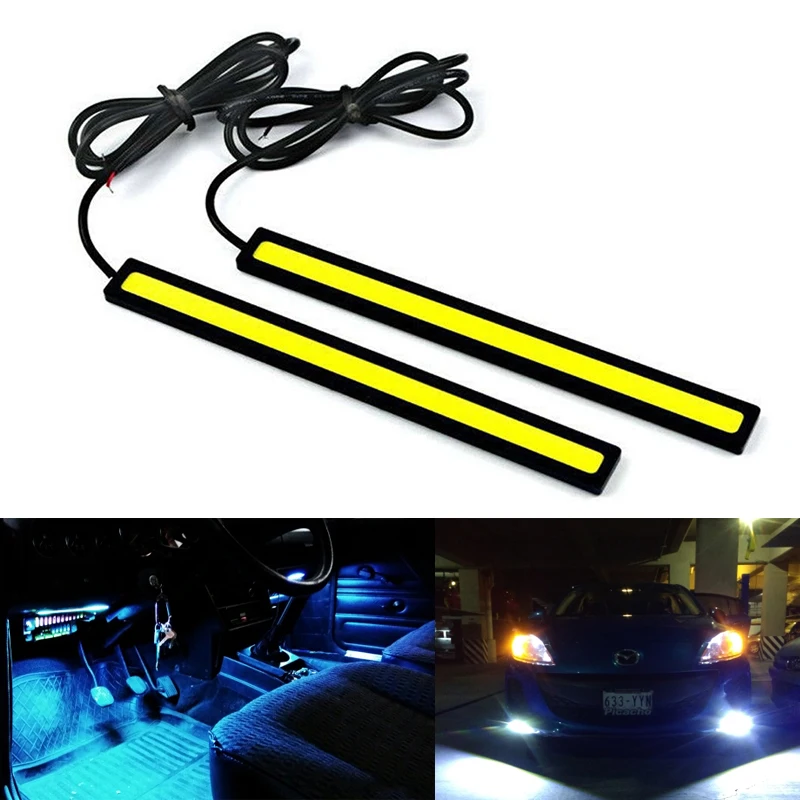 6/4/2X 17cm COB Car Daytime Running Light Car DRL LED Strip Light ...