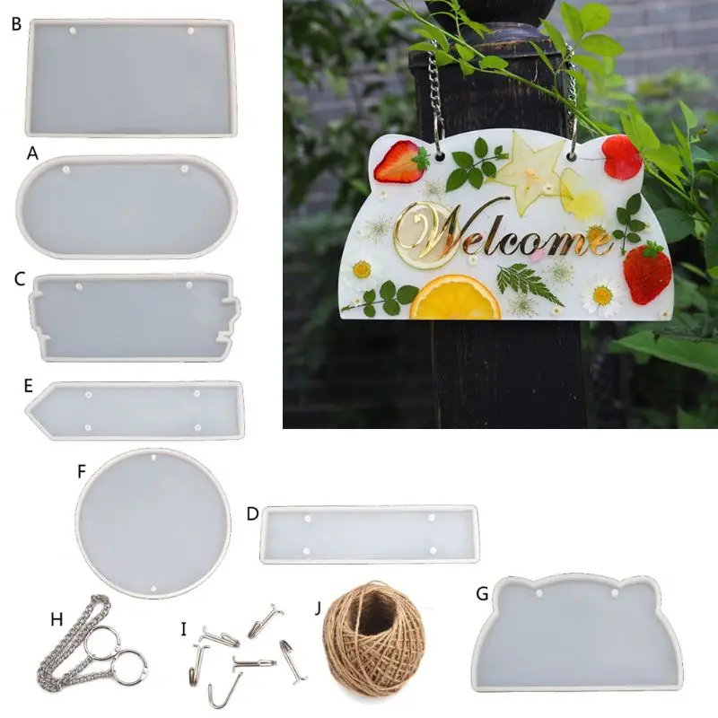 Handmade Clear Silicone Indicator Signs Welcomes Card Epoxy Resin Mold ...