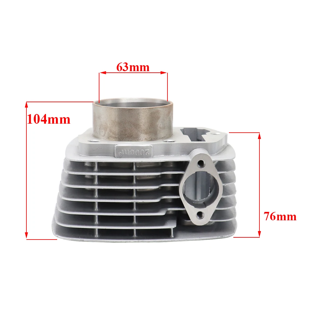 63mm 200cc Aluminum Alloy 200cm³ Big Bore Kit Cylinder Set For Dirt ...