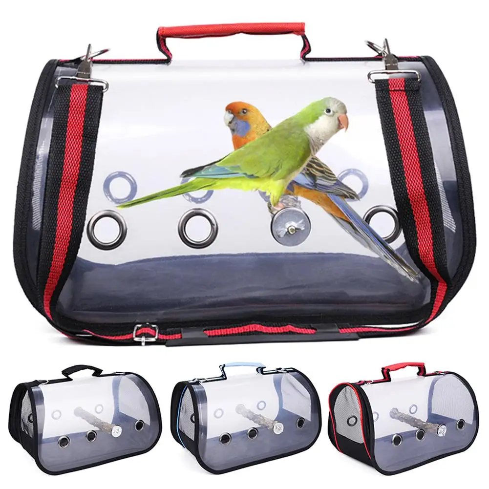 Transparent Breathable Bird Parrot Carrier Travel Bag Cage Handbag With ...