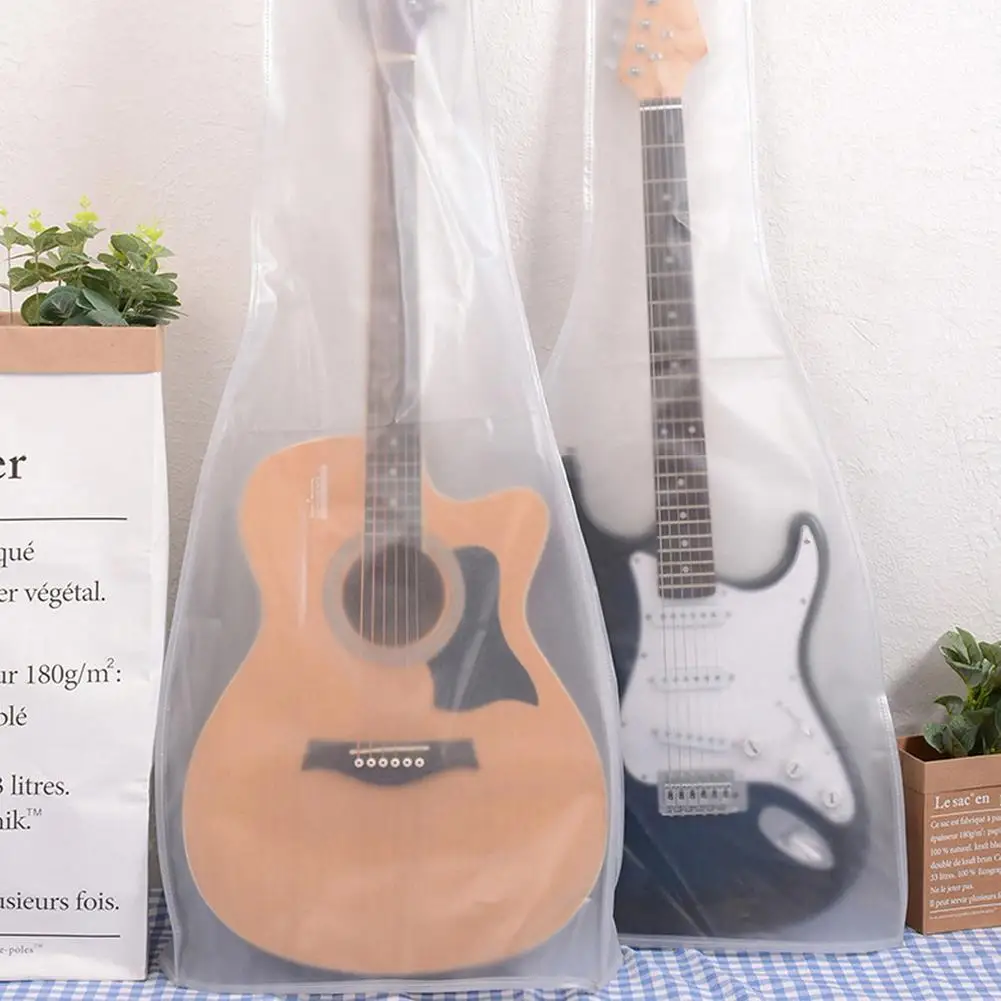 Portable-Transparent-Silver-coated-PVC-Acoustic-Guitar-Cover-Washable ...