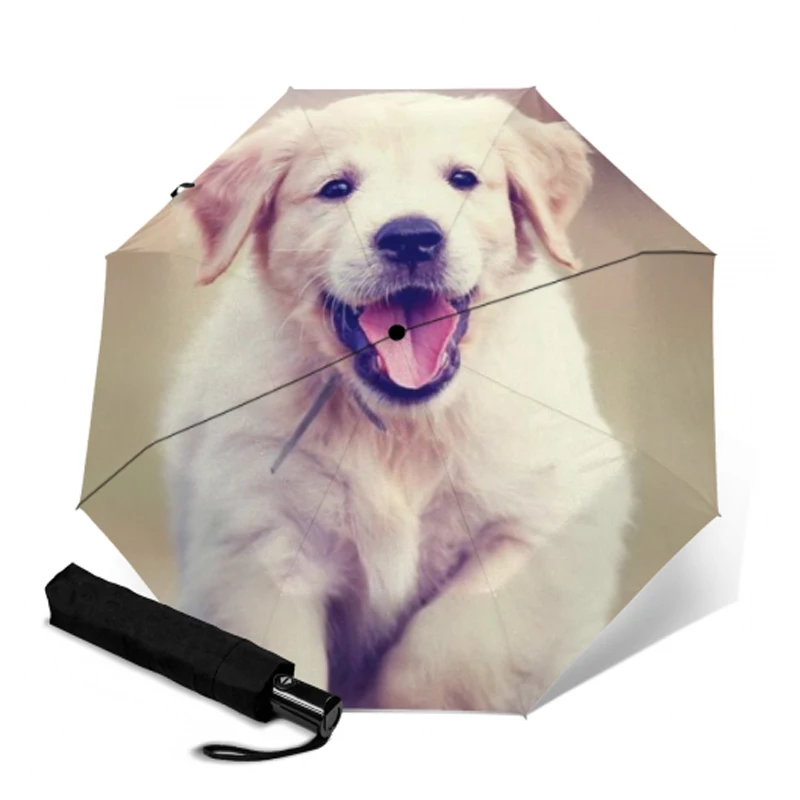 Fashion Full Automatic Dog Parasol Anti UV Umbrella Sun Women 3 Folding ...