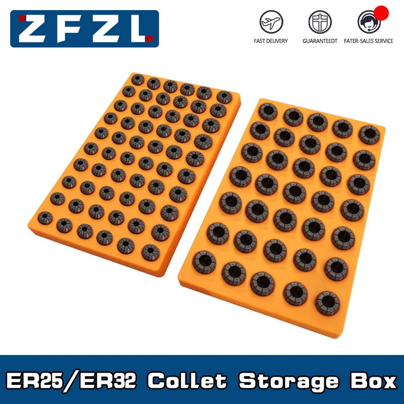New ER collet storage box 60 hole ER25 and 35 hole ER32 collet plastic ...