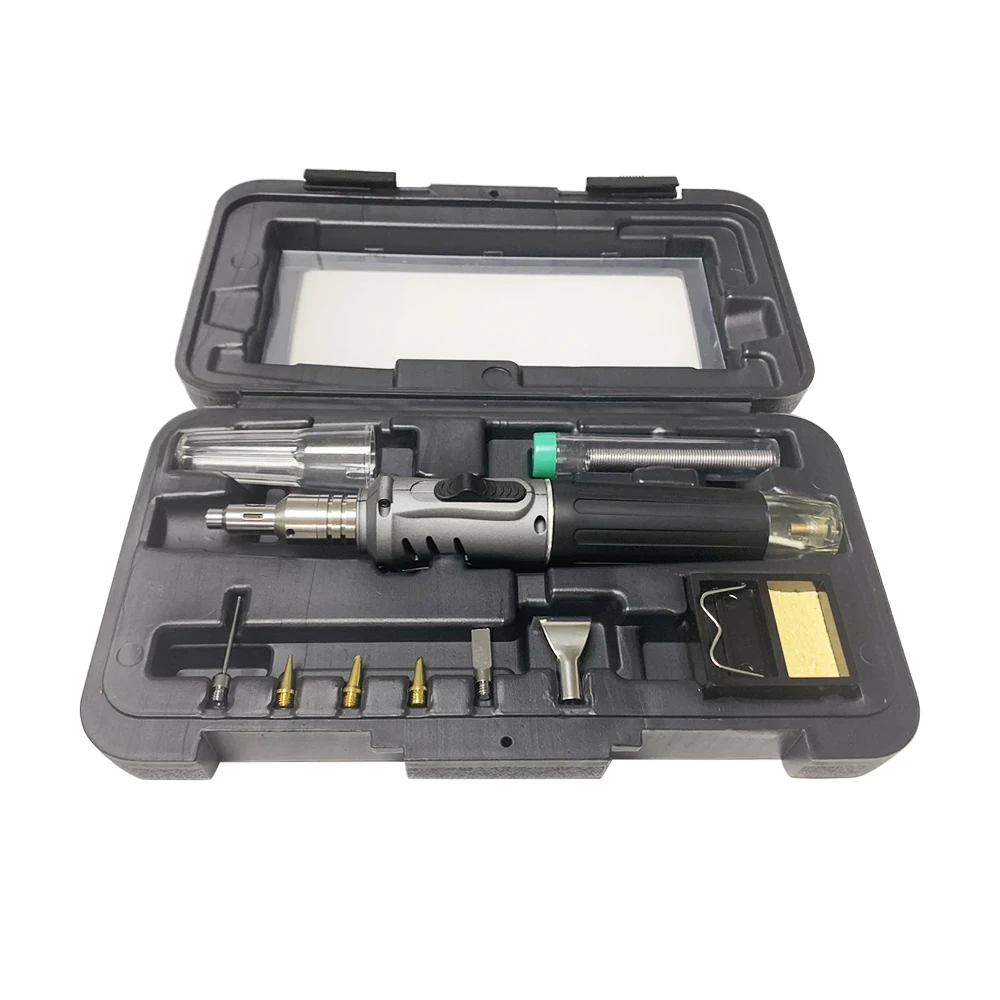 10 in 1 Butane Gas Soldering Iron Kit Automatic Ignition Welding Torch ...